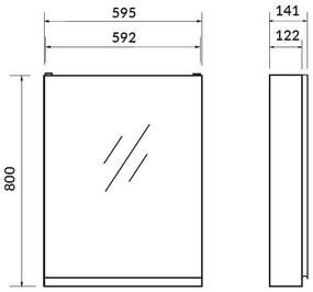 Cersanit - Moduo zrcadlová závěsná skříňka 60cm, bílá, S929-018