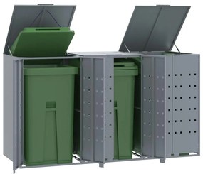 Box na 3 popelnice šedý 207 x 79 x 117 cm ocel 3279988
