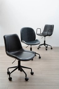 Černá kancelářská židle z imitace kůže Branson – Premier Housewares