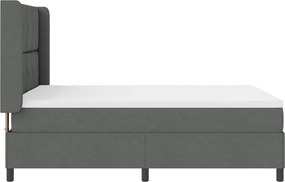 Postel s boxspringem s polštářem Tmavě šedá 190 x 140 cm textil 3341701