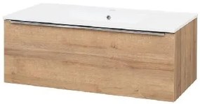 Mereo Mailo - Skříňka s umyvadlem 1010x385x476 mm, 1 zásuvka, dub CN527