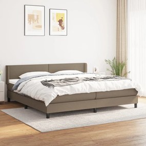 Box spring postel s matrací taupe 200x200 cm textil,  3129581