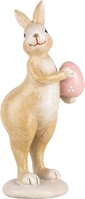 Dekorace králíček s růžovým vajíčkem - 5*6*13 cm