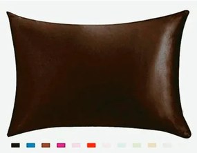 Saténový potah na polštář - 48x66 cm, více barev Barva: Kávová