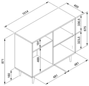 Skříňka 2-dveřová Bali, dub sonoma/výplet