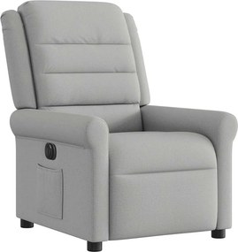 Elektrické polohovací křeslo obláčkově šedé textil 3303303