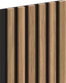 Mexen Lam-B, akustické stěnové lamely 275 × 30 cm, HDF deska 4 mm, technická dýha, ořech světlý, S100-275307-3015-017