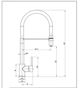 Pyramis 90939801 - Dřezová baterie s flexibilním ramínkem SERINA chrom/černá