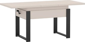 Rozkládací polohovací konferenční stolek HOGO 3v1 | 120-157x62,5-74,5x67 cm | síla horní desky 32 mm | kašmír/černé nohy