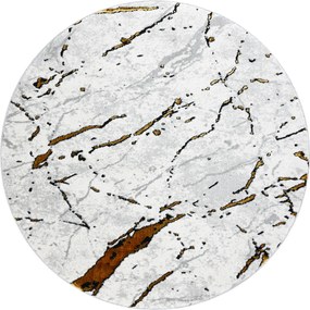 Dywany Łuszczów, Kusový koberec Allure 1963 white/gold kruh, 200x200 (průměr) kruh, bílá, kancelář