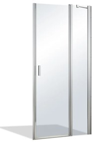 Roltechnik Outlet Jednokřídlé sprchové dveře s pevnou částí LYP2A pro instalaci do niky, stříbrná Varianta: šířka: 90 cm - (LYP2A/900 - 1135008211), Barva profilů a typ výplně: profily: stříbrná, výplň: transparent