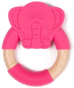 Bo Jungle kousátko B-Teether Animal wood pink Elephant