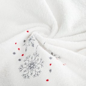 Bavlněný vánoční ručník bílý s vločkami