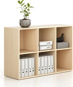 Regál FRAME, nízký, 3 sloupce, 881 x 1299 x 450 mm, bříza