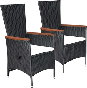 3dílný zahradní jídelní set černý 3068705