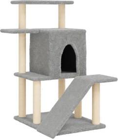Škrabadlo pro kočky se sisalovými sloupky světle šedé 97 cm 172098