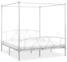 Rám postele s nebesy bílý kovový 180 x 200 cm,  284431 HangarStore.cz