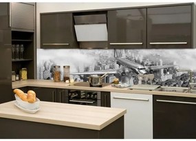 DIMEX | Fototapeta do kuchyně Letadlo KI-260-039 | 260 x 60 cm | černobílá
