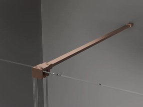 Mexen Velar, posuvné dveře do otvoru typ Walk-In 140 cm, 8mm čiré sklo, měděná matná, 871-140-000-03-65