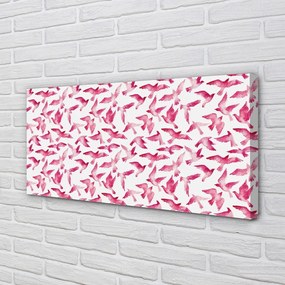 Obrazy na plátně růžové ptáci 125x50 cm