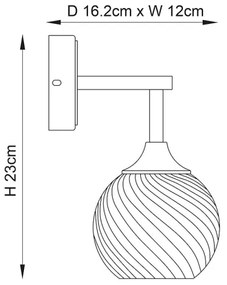 Endon 103173 - Nástěnné svítidlo ALLEGRA 1xE14/7W/230V mosaz/čirá