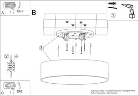 Bílé papírové stropní svítidlo ø 60 cm TOP – Thoro