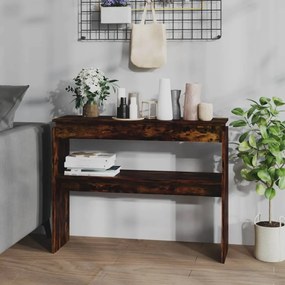 Konzolový stolek kouřový dub 102 x 30 x 80 cm kompozitní dřevo - Default Title