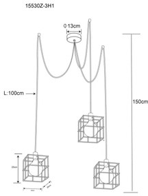 Globo 15530Z-3H1 - Lustr na lanku MERRIL 3xE27/60W/230V