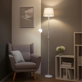 BRILAGI - Stojací lampa CERIA 1xE27/100W/230V + 1xE14/25W bílá/šedá