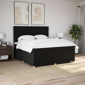 Box spring postel s matrací černá 200x200 cm textil 3293689