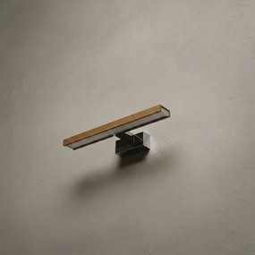 BRILAGI-LED Koup osvět zrcadla 3v1 WOODY MIRROR LED/8W/230V 40 cm IP44 chrom/dub