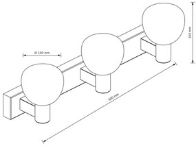 Koupelnové nástěnné svítidlo POLA 3xG9/5W/230V IP44 černá/čirá