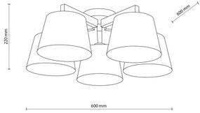 Brilagi - Přisazený lustr LATTE 5xE27/15W/230V borovice/bílá