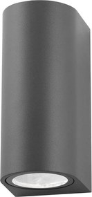 NV 710022 Venkovní nástěnné svítidlo NERO tmavě šedý hliník skleněný difuzor GU10 2x7W 220-240V IP54 bez žárovky světlo nahoru a dolů - NOVA LUCE