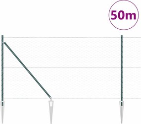 Hexagonální plot s podpěrou 50 x 1,4 m Ocel potažená PVC Zelená 3353141