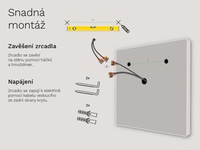 SMART Zrcadlo do koupelny s LED osvětlením M5 premium + SmartScreen with Apple TV