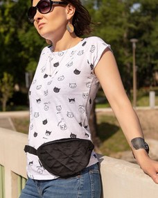 Taška ledvinka Velvet barva černá látka lesklé, sametová