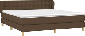 Box spring postel s matrací tmavě hnědá 160x200 cm textil 3127136