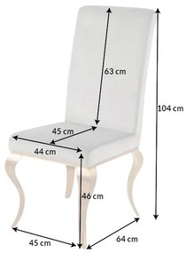 Designová židle Rococo šedá / zlatá