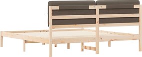 Rám postele s čalouněným čelem s čelo Taupe 200 x 200 cm 3405570