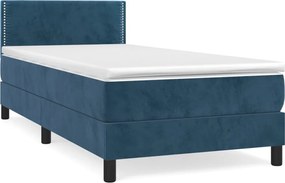 vidaXL Box spring postel s matrací 90x200 cm samet [3141225] Barva: Tmavě zelená