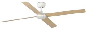 FARO Barcelona FARO 34355-Stropní ventilátor RUDDER L béžová/bílá pr. 132 cm + dálkové ovládání 34355
