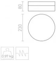 Rendl - Design Přisazené stropní LED svítidlo AWE, Ø 23cm, IP44 Barva: Nikl