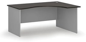 Ergonomický kancelářský pracovní stůl PRIMO GRAY, 1600 x 1200 mm, pravý, šedá/wenge