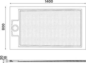 Gelco Ema PE14080 sprchová vanička 140 x 80 x 3 cm z litého mramoru