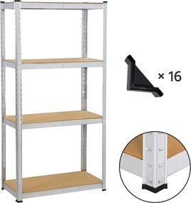 Zátěžový regál Yaheetech – Mod.8/2: 160 × 80 × 40 cm/640 kg stříbrná (264515749188)