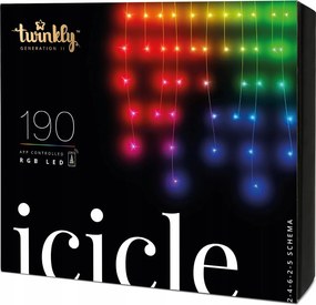Inteligentní rampouchy Twinkly Icicle 190 Led Rgb
