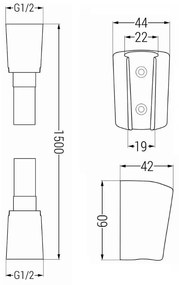 Mexen příslušenství - 1-bodový ruční sprchový set R-33, černá, 785336052-70