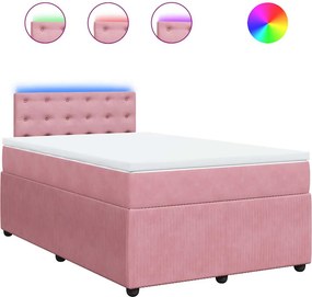 Box spring postel s matrací růžová 120 x 200 cm samet 3290027