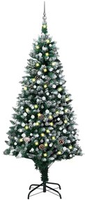 Umělý vánoční stromek s LED a sadou koulí a šiškami 210 cm,  3077704 HangarStore.cz
